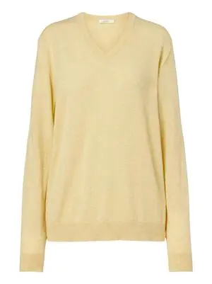 THE ROW Nian Cashmere Top Yellow