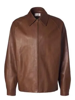 THE ROW Mount Leather Jacket - Brown