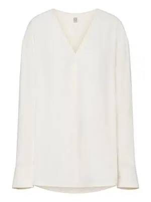TOTEME Oversized Viscose Blouse - White