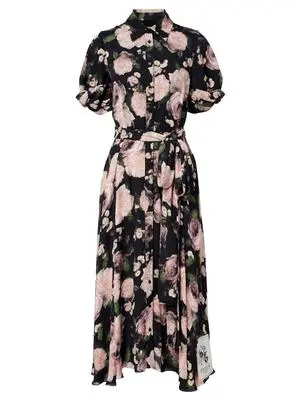 Erdem Floral Print Shirt Dress With Belt - Multicoloured