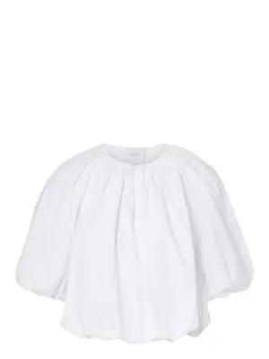 PATOU Gathered Cotton Top - White