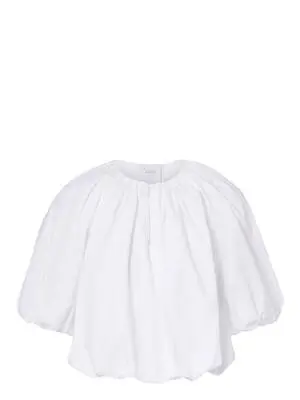 PATOU Gathered Cotton Top - White