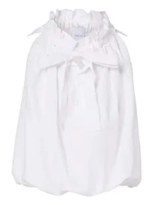 PATOU Gathered Cotton Top - White
