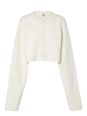 TOTEME Cropped Wool-blend Cardigan - White