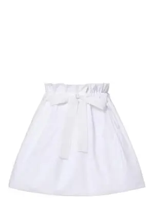 PATOU Gathered Cotton Miniskirt - White