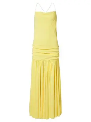 Jacquemus Abiha Gathered Midi Dress - Yellow