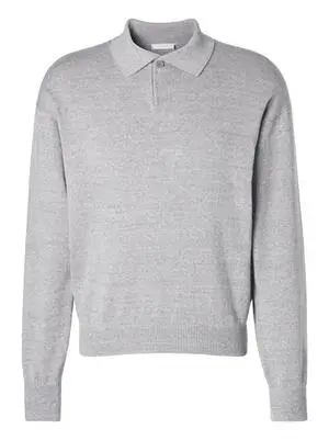 THE ROW Kirin Cotton Polo Shirt Grey