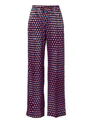 Dries Van Noten Polka-dot Silk Wide-leg Pants - Black