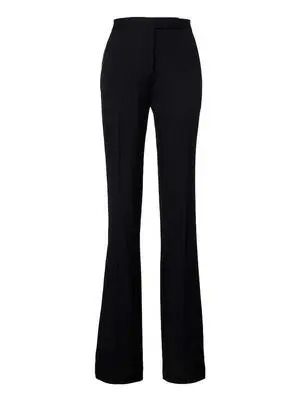TOM FORD Silk-trimmed Wool Suit Pants - Black
