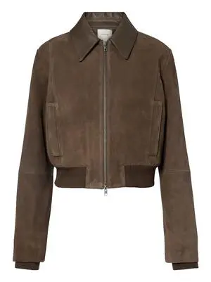 Vince Suede Blouson Jacket - Brown