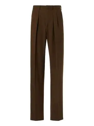 TOM FORD Wool Straight-leg Trousers - Brown