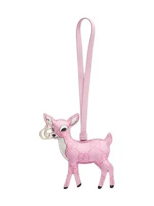 Gucci Deer Gg Bag Charm - Pink