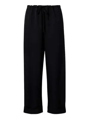 THE ROW Delano Wool Straight Pants - Black