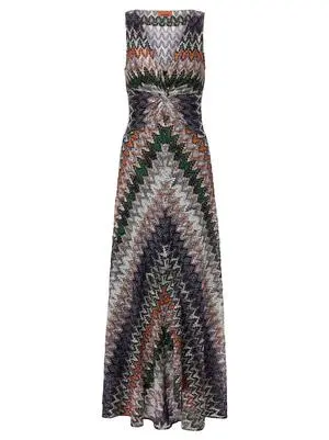 Missoni Zigzag Lamé Maxi Dress Multicoloured
