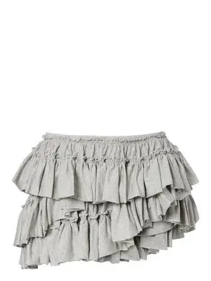 Dries Van Noten Ruffled Asymmetric Miniskirt - Grey
