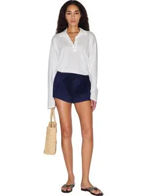 REFORMATION Mellen Polo Knit Top - Ivory