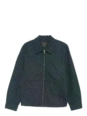 Sandro Square Pattern Zip Jacket - Blue