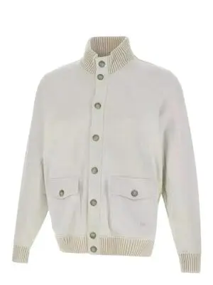 FAY Ribbed Trim Jacket With Flap Pockets - Neutrals