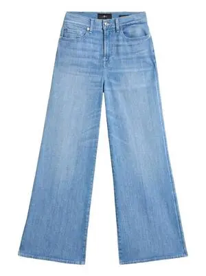 7 For All Mankind Lotta Ankle Wide Leg Jeans - Natural