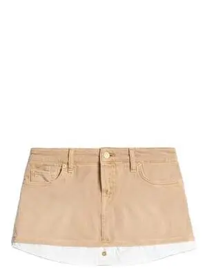 7 For All Mankind Cherry Mini Skirt - Brown / Neutral