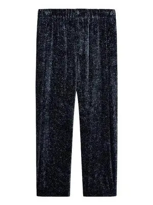 Giorgio Armani Chevron Print Velvet Trousers - Black