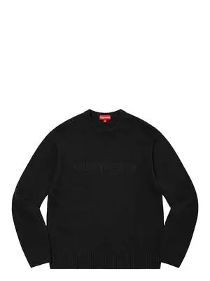 Supreme Embossed Crewneck Sweater - Black