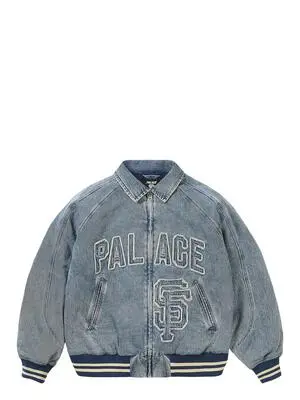PALACE X San Francisco Giants Denim Varsity Jacket - Grey