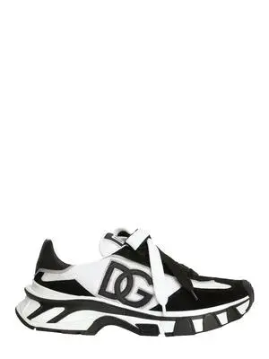 Dolce & Gabbana Dg Country Road Nylon And Leather Sneakers - White