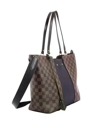 LOUIS VUITTON Jersey Handbag Damier With Leather Shoulder Bag - Black
