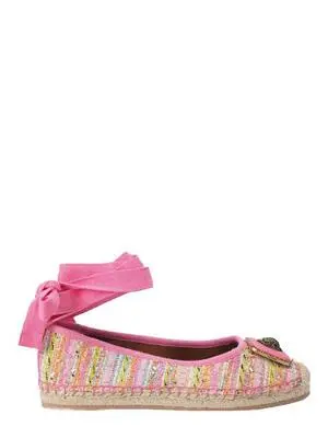 Kurt Geiger Pimlico Espadrille Ballet Flat With Ankle Ties - Pink