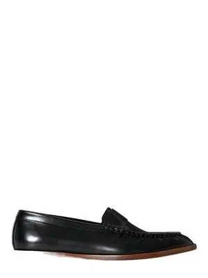 THE ROW Leather Loafers Black
