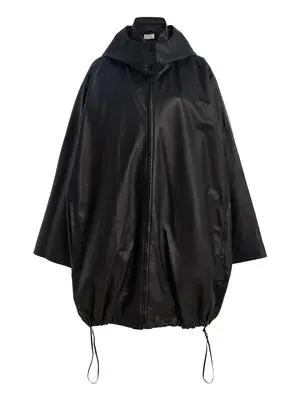 THE ROW Cassandre Plonge Leather Coat - Black