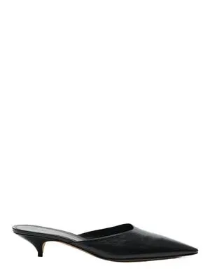 THE ROW Liisa Ii Leather Mules - Black