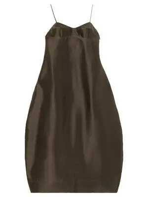 RÓHE Sheer Silk-organza Bustier Volume Midi Dress - Brown