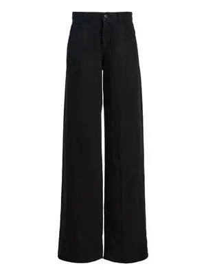 THE ROW Eglitta Linen Straight-leg Jeans - Black