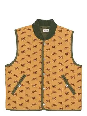 BODE Crittendon Quilted Vest - Brown Green