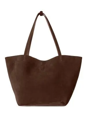 THE ROW Park Three Edge Suede Tote - Brown