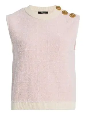 Balmain Tweed Crop Top - Pink