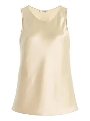 THE ROW Faustino Silk Satin Tank Top - Yellow