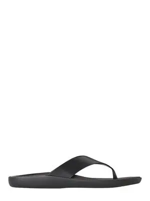 THE ROW Leger Calfskin Leather Thong Sandals - Black
