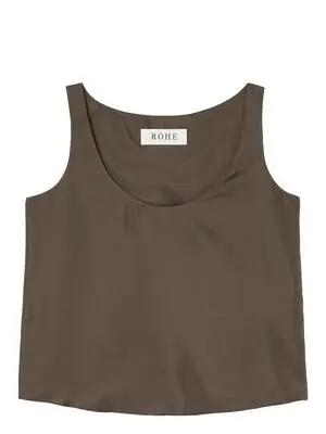 RÓHE Silk Scoop-Neck Top