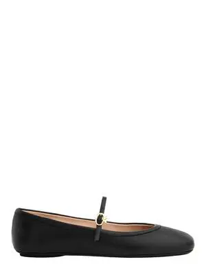 GIANVITO ROSSI Carla Leather Ballet Flats - Black
