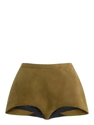 SLOAN Exclusive Suede Micro-mini Shorts - Olive