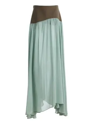 SLOAN Wave Crepe Maxi Skirt - Blue