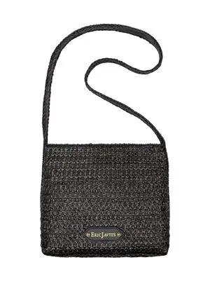 Eric Javits Woven Raffia Crossbody Bag - Black