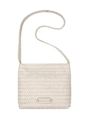 Eric Javits Woven Raffia Crossbody Bag - Cream