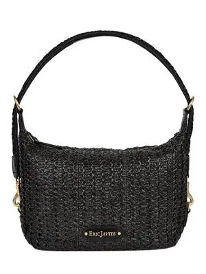 Eric Javits Woven Raffia Hobo Bag - Black