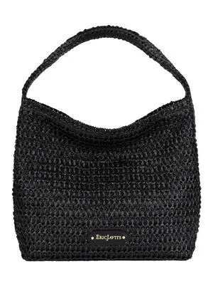 Eric Javits Kokomo Woven Raffia Hobo Shoulder Bag - Black