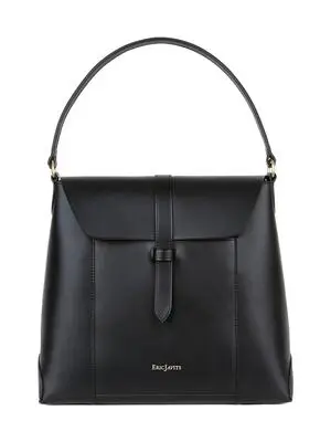 Eric Javits Regent Backpack In Vegetable Tanned Leather With Adjustable Straps Black