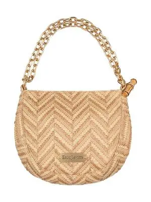 Eric Javits Chain Pouch Raffia - Peanut